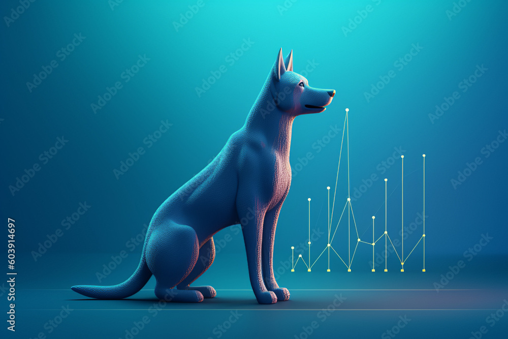 Stock Market Graph Chart Of Dog Animal Price. Generative Ai Stock ...