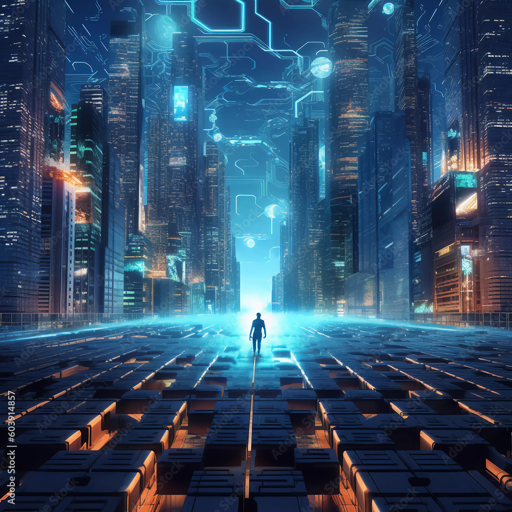 Digital graphics Futuristic 3D Concept, Big Data Center Chief ...
