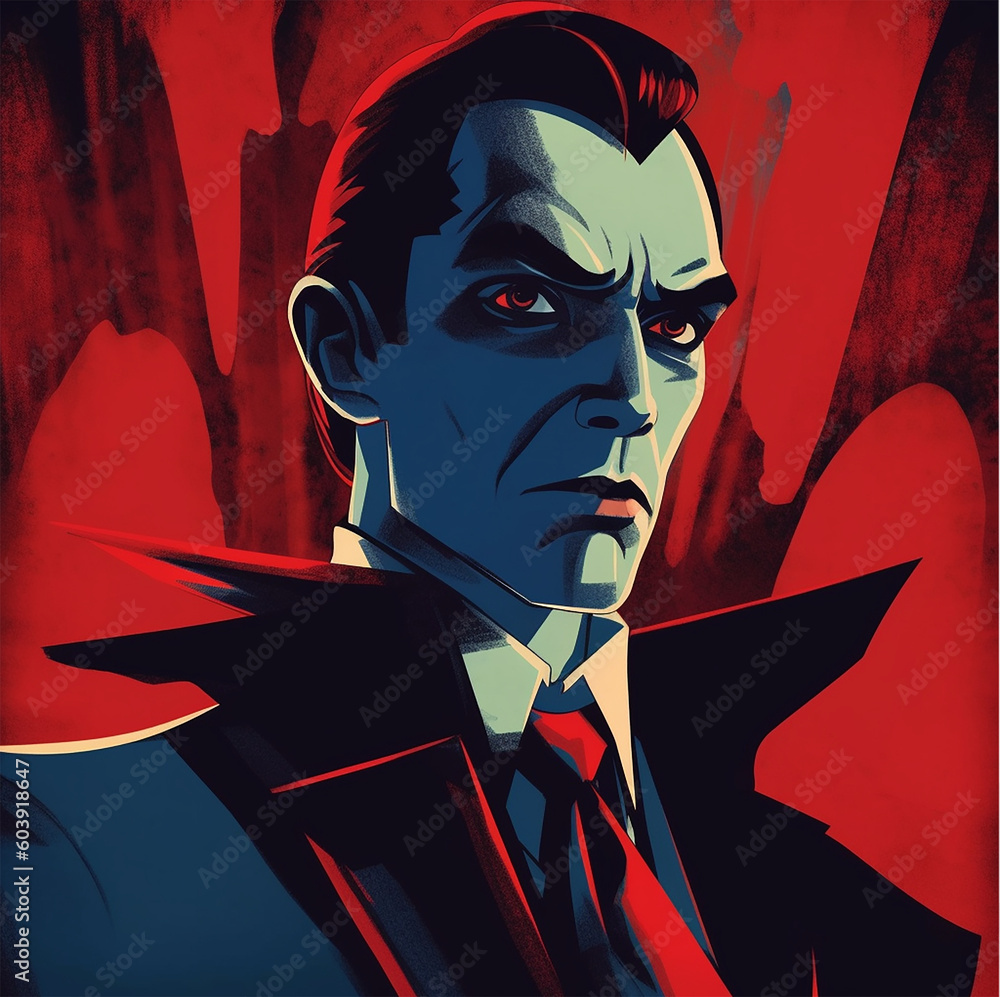 Character based on horror movies, man with red eyes, created from ...