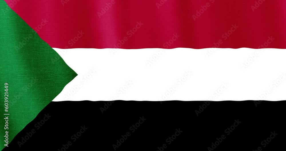 Sudanese flag seamless loop animation. 4k animation background with the ...