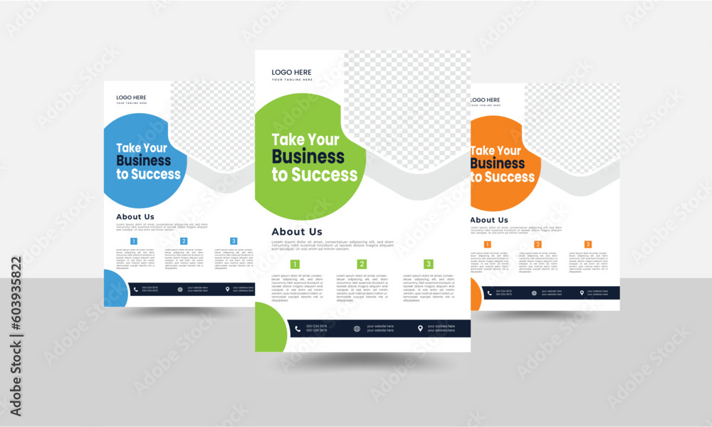 Square corporate identity cover creative colors business flyer vector ...