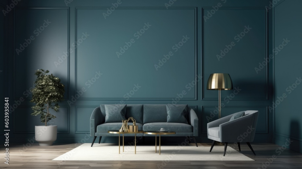 Contemporary Living Room. Modern Interior Design Background. Generative ...