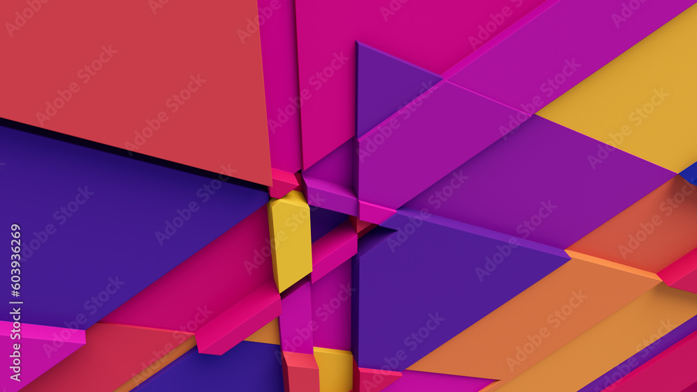 Multicolored Tech Background with a Geometric 3D Structure. Vibrant ...