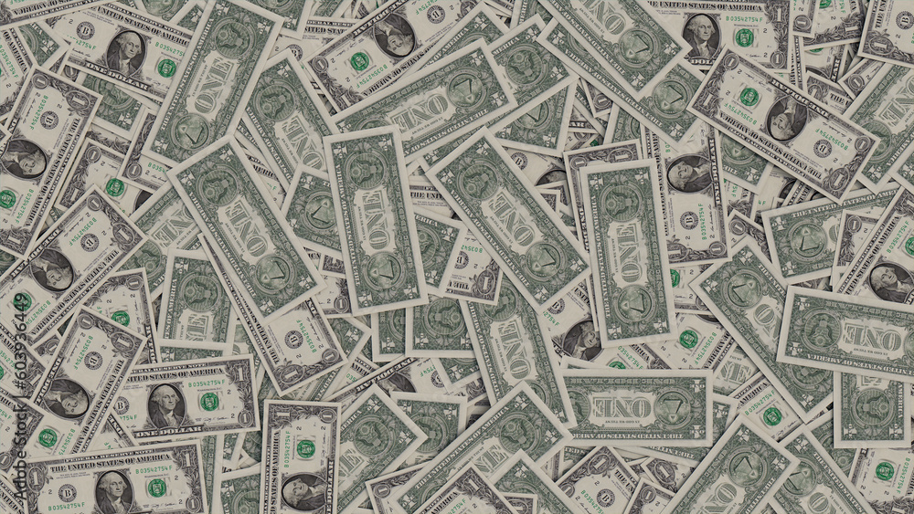 Banknotes Wallpaper with One Dollar Bills. Prosperity Concept. Stock ...