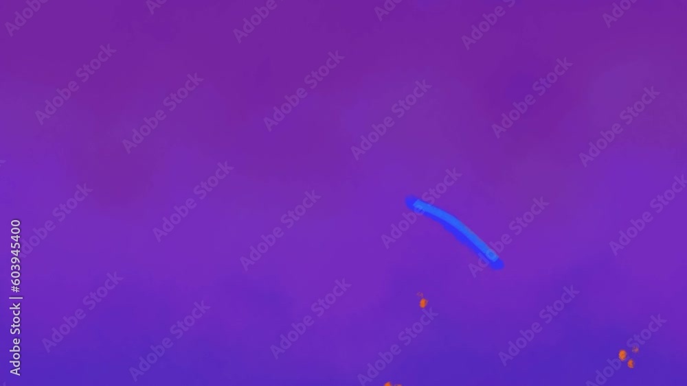 Hand drawn 2d animation with fireworks. Purple night sky. Celebrating ...