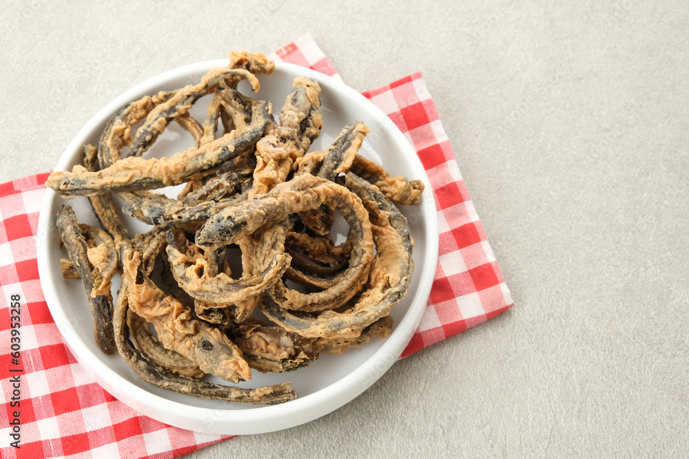 Belut Goreng or Fried Paddy Eel, (Monopterus albus), Indonesian ...