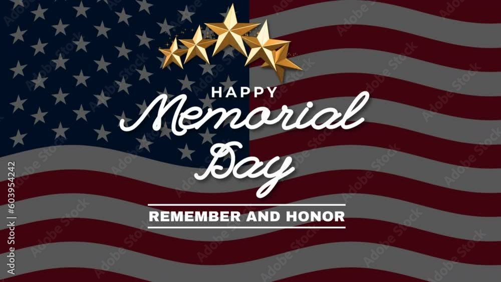 Happy Memorial Day USA Flag Background. Memorial day animation ...