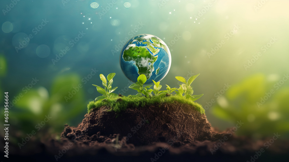 World Environment. Plant the seedlings in the ground. Idea of ...