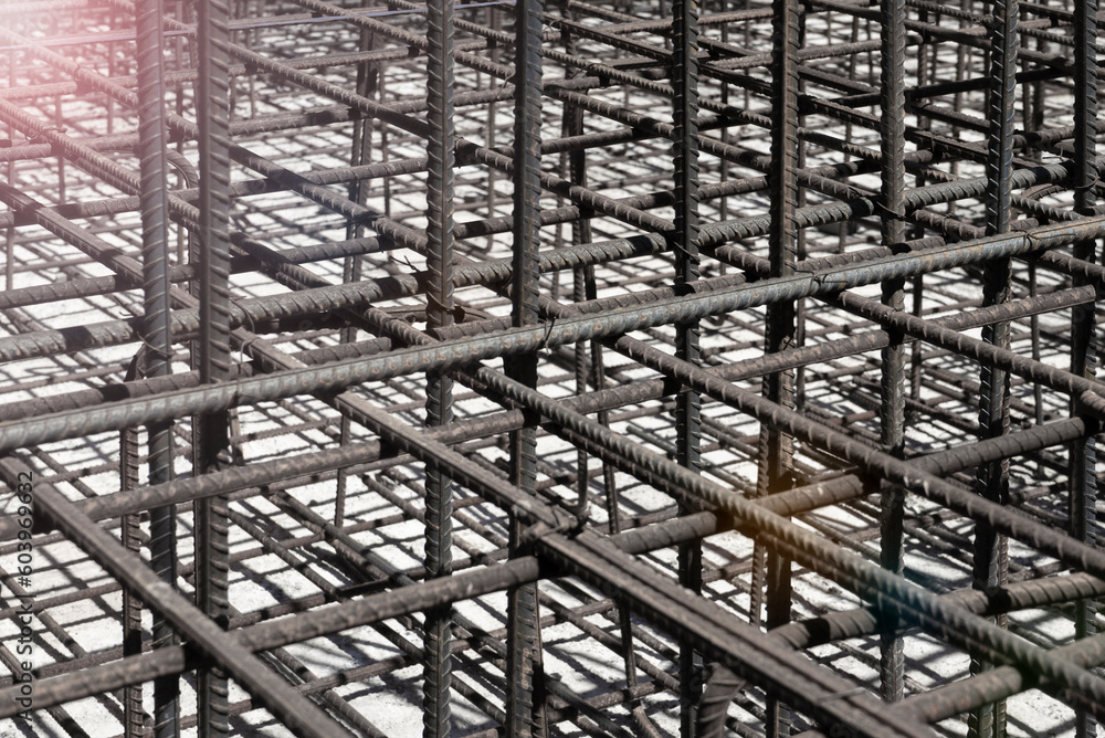 Poster Reinforcement steel rod and deformed bar with rebar at ...