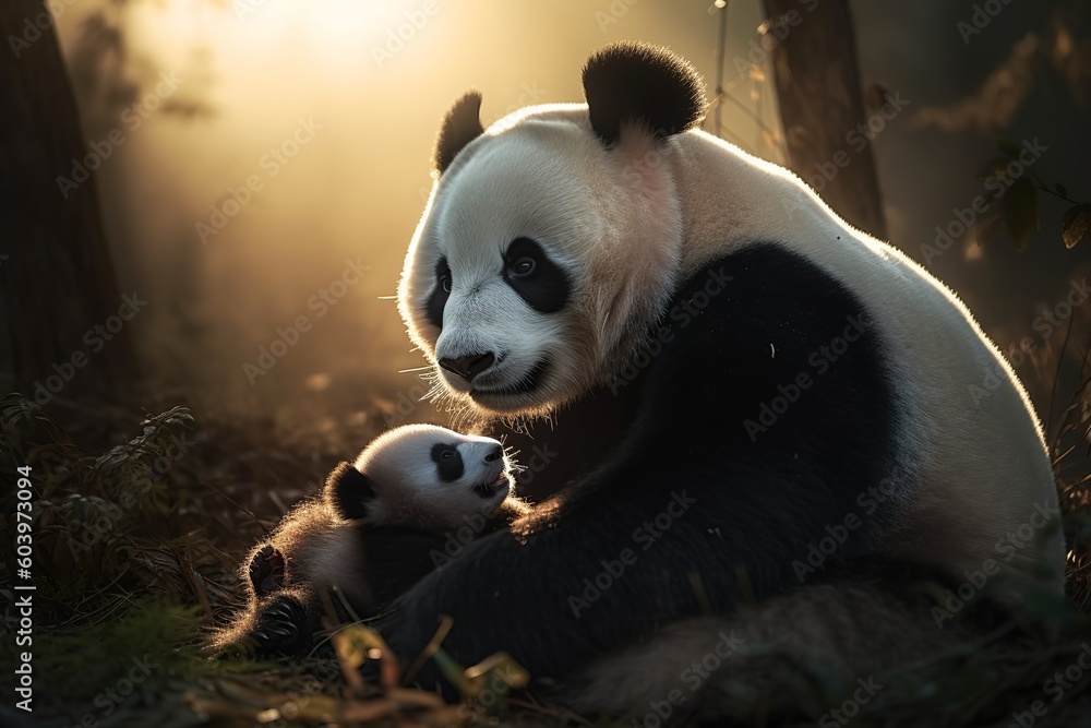 panda, bear, animal, china, giant, bamboo, mammal, zoo, cute, white ...