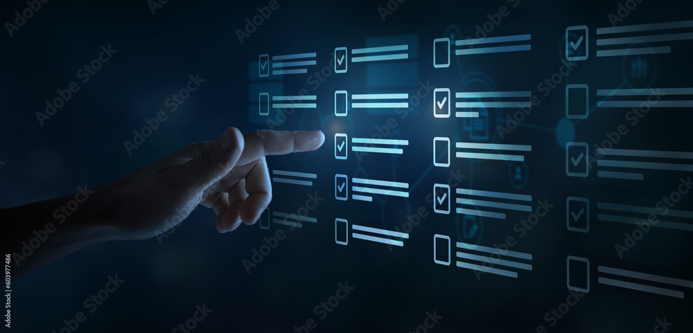 Online Questionnaire With Checkboxes Filling Survey Form On Internet Questionnaire Document To