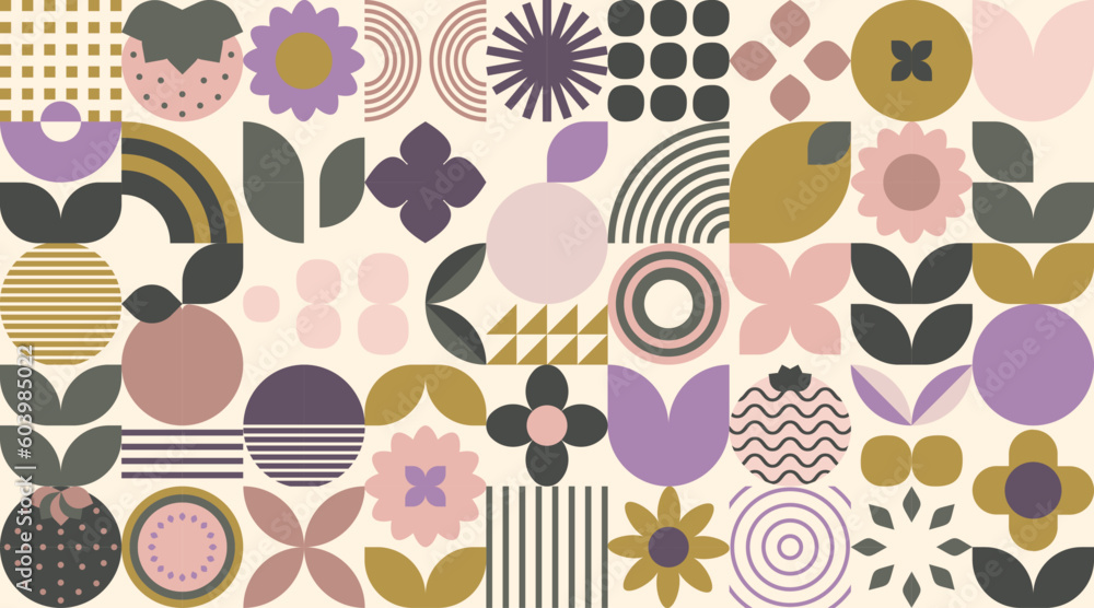 Grafika wektorowa Stock: Geometric minimalist Spring / Summer posters ... Grafika wektorowa Stock: Geometric minimalist Spring / Summer posters ...
