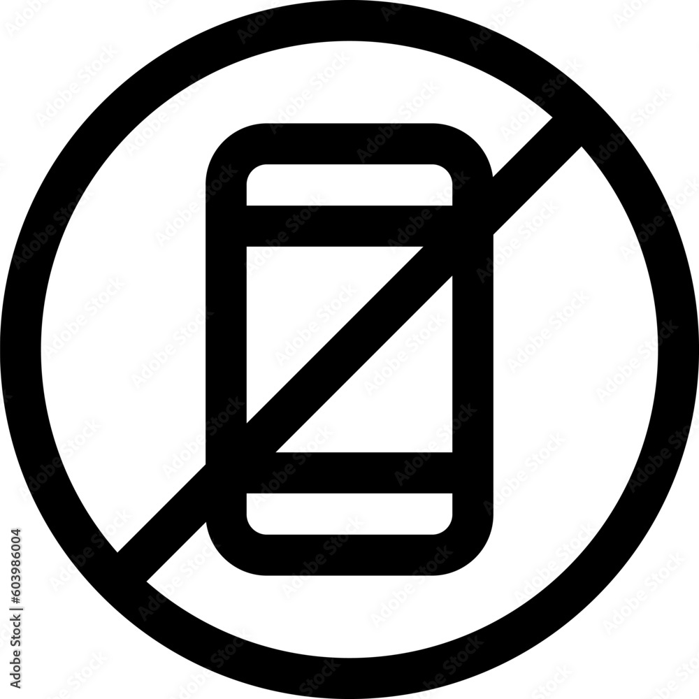No Phone Icon. No Phone Vector illustration isolated on transparent ...