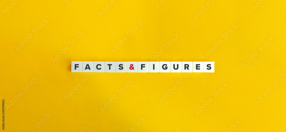 Facts and Figures. Banner and Concept Image. Block Letter Tiles on ...
