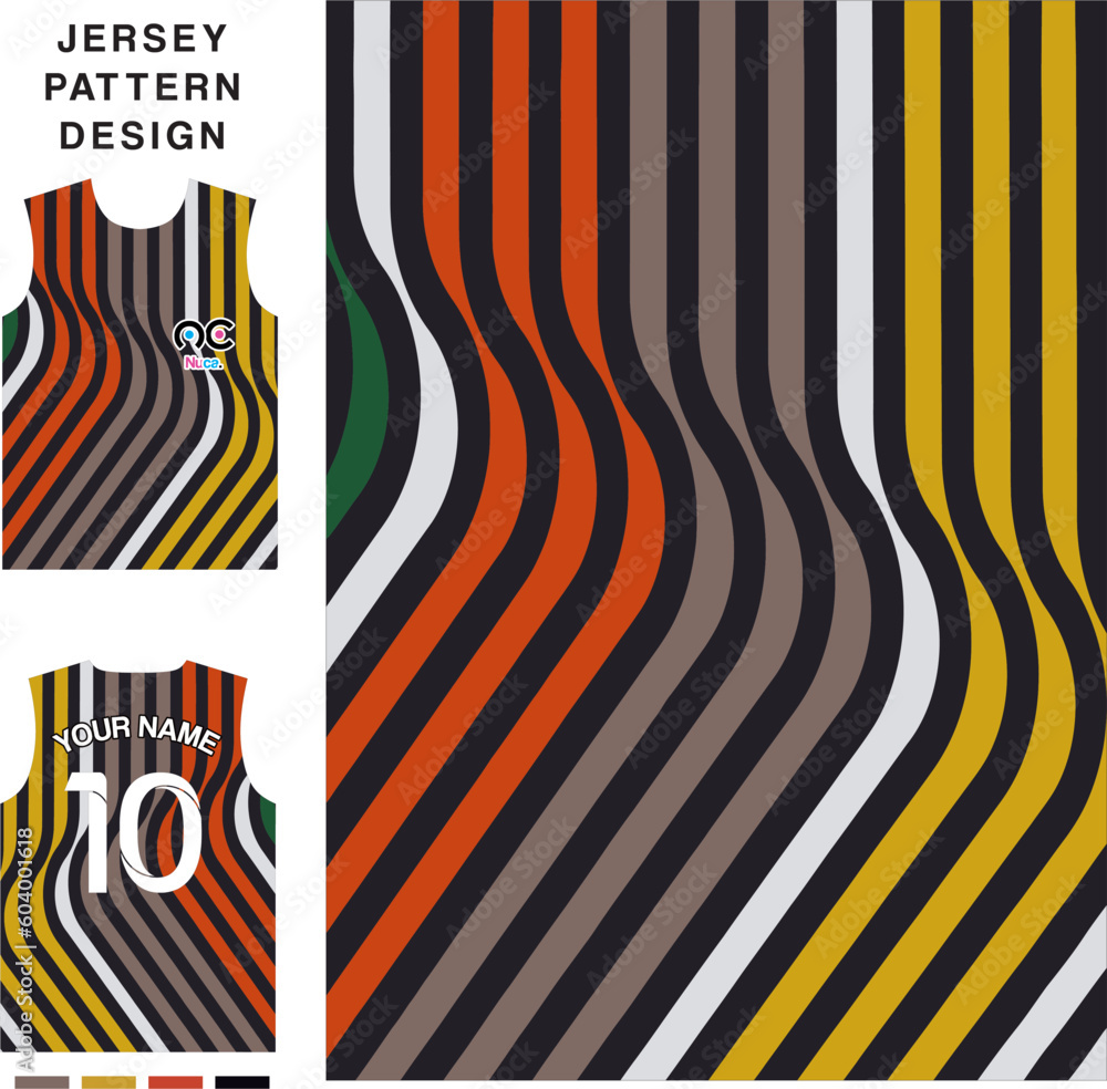 Abstract curved lines concept vector jersey pattern template for ...