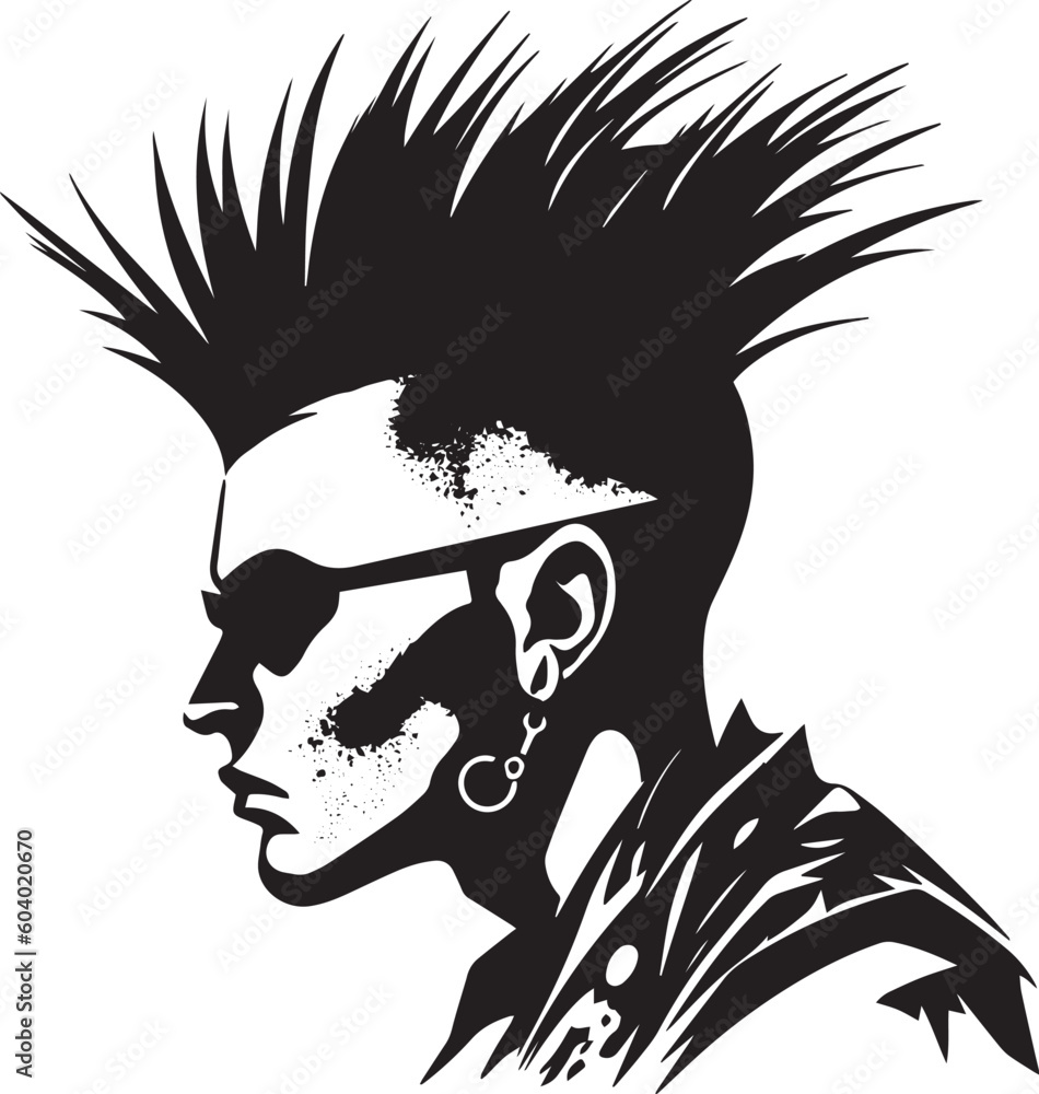 Punk head, Punk rock vector Illustration, SVG Stock Vector | Adobe Stock