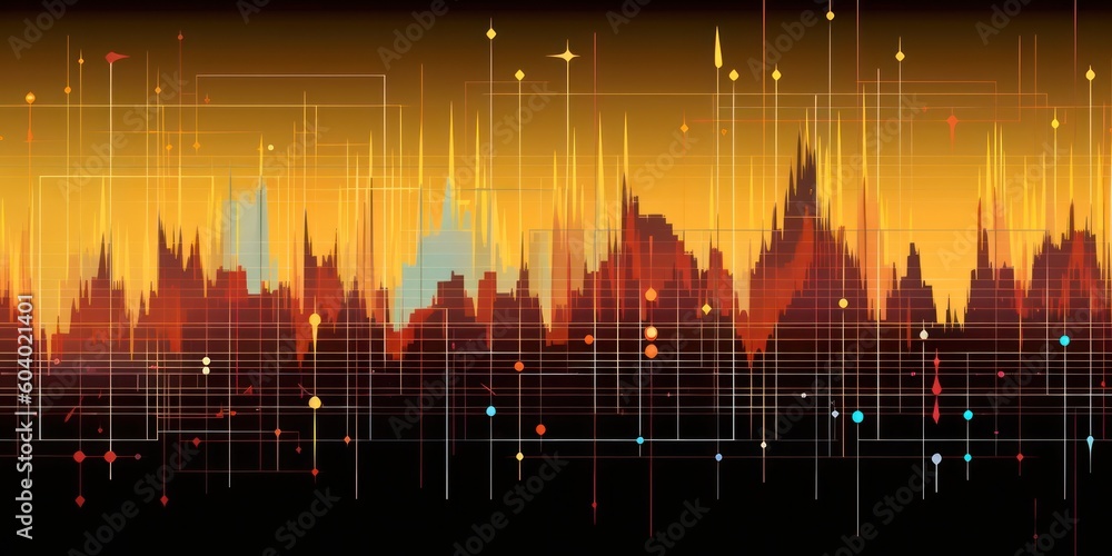 Seismological lines when measuring earthquakes. Seismological activity ...