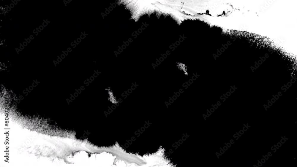 Black ink artistic flow splatter spots spills white paper beautiful ...