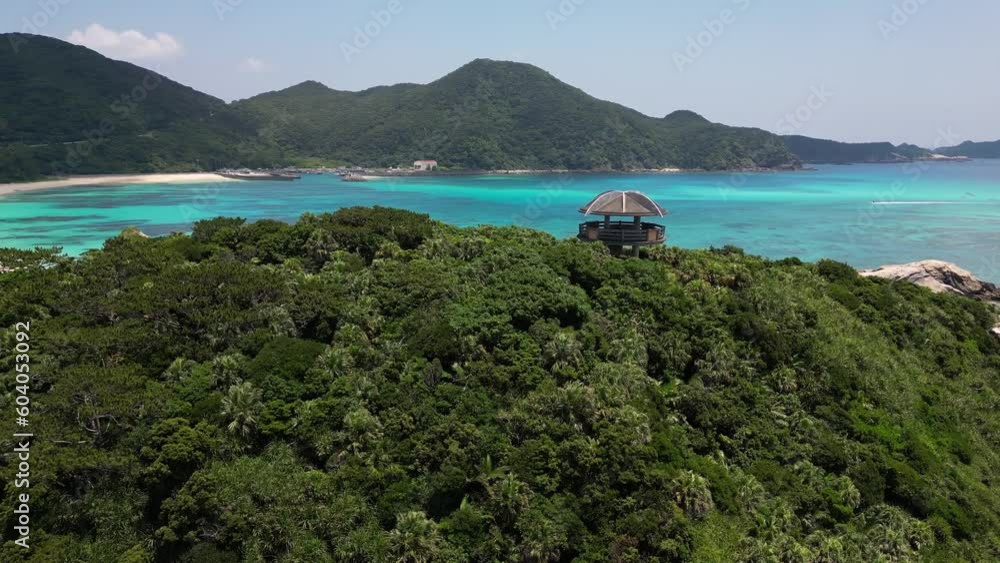 Okinawa, Japan: Aerial drone footage of the Aharen Beach in Tokashiki ...