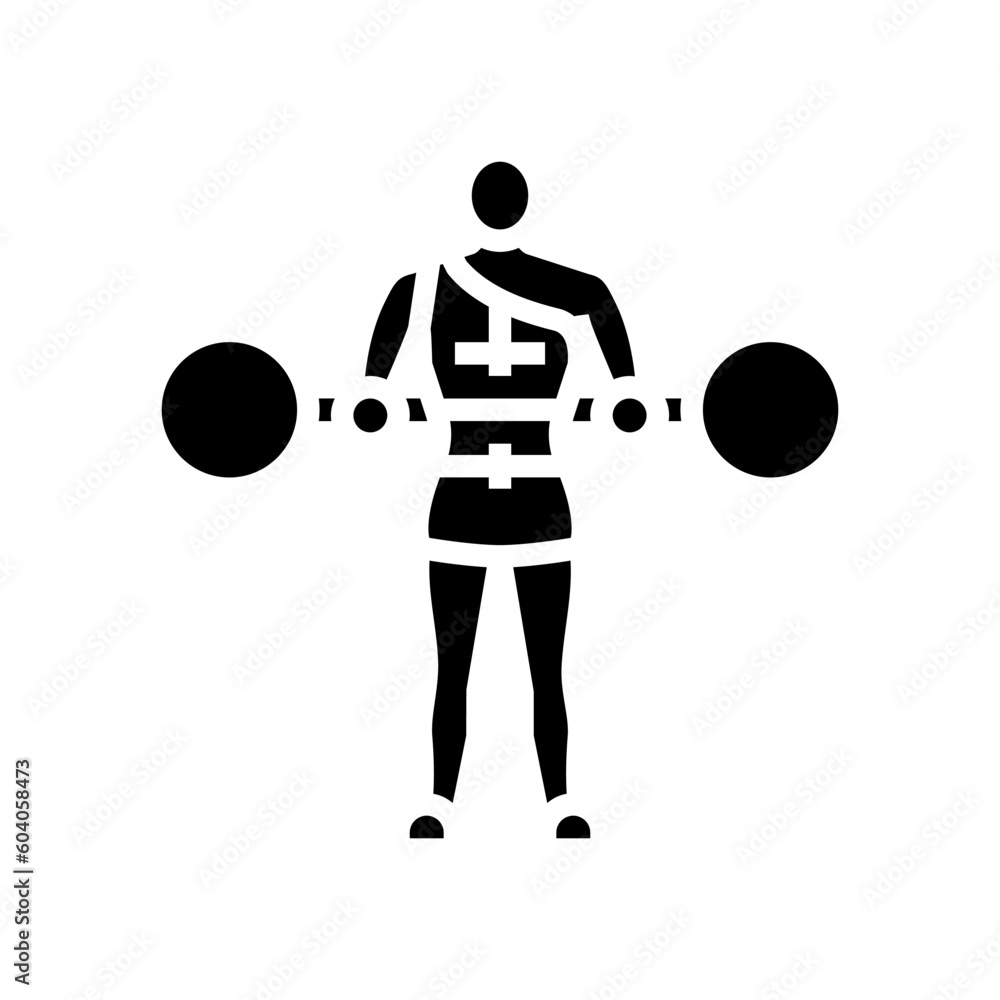 circus strongman carnival vintage show glyph icon vector. circus ...