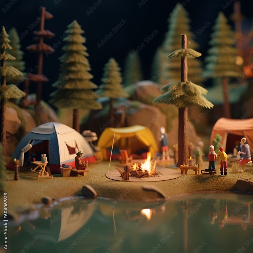 Miniature, Stop - motion animation style, Camping, Glamping, 1990s ...