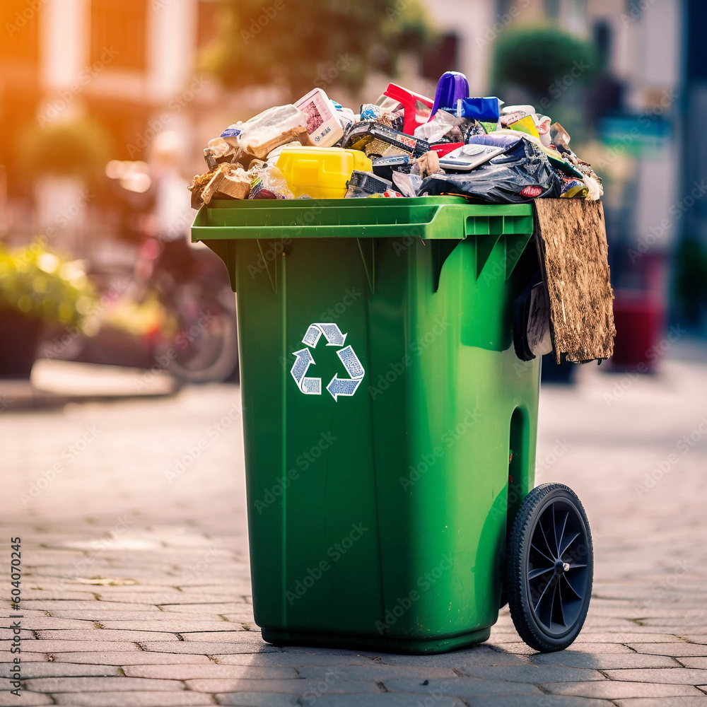 Sorting for a Sustainable Future: Recycling Bin with Clear Signage ...