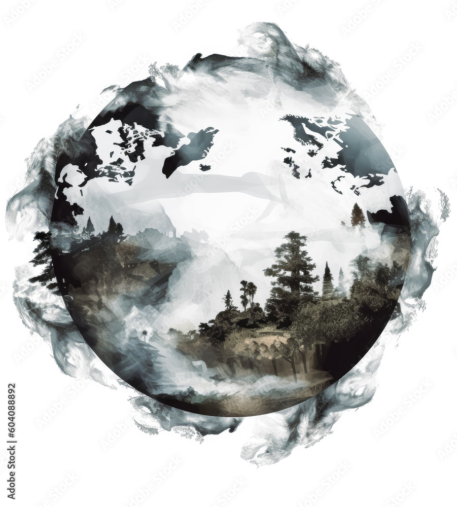 world map round world map with black earth icon on white background ...