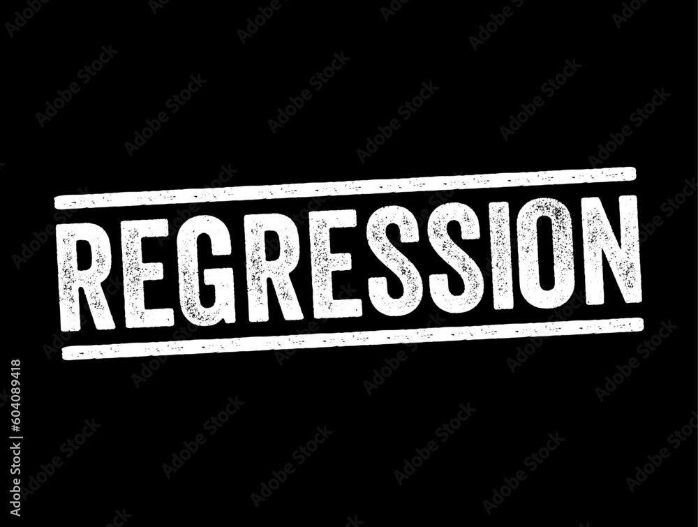 Regression is a set of statistical processes, text concept stamp Stock ...