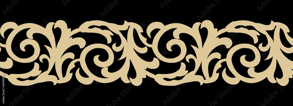 Set of decorative seamless ornamental border with corner. two ...