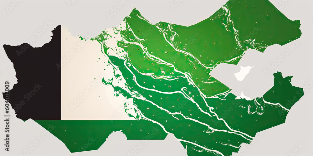 Map of Saudi Arabia in Saudi Arabia flag colors: A map of Saudi Arabia ...