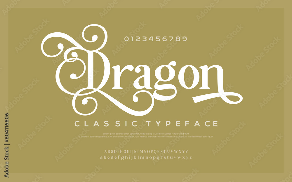 Luxury alphabet letters font. Typography elegant wedding classic ...