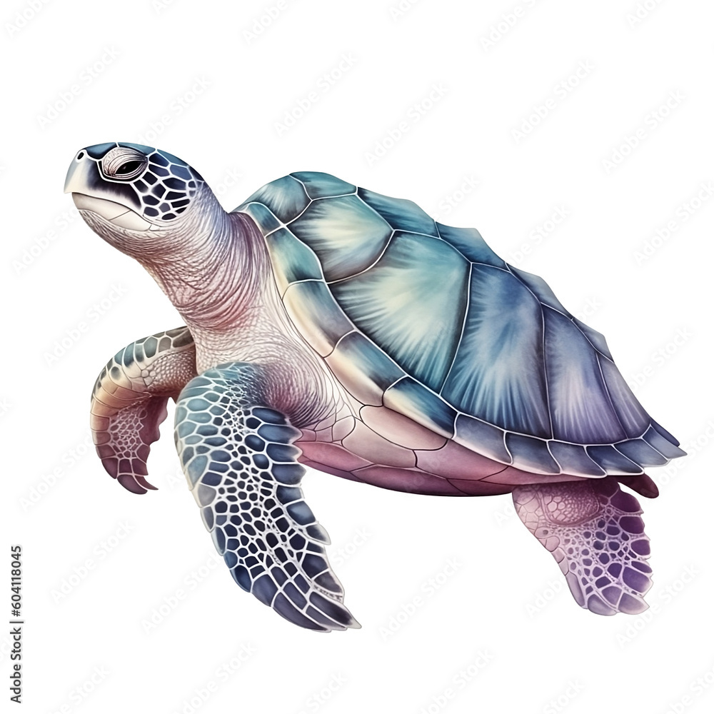 Pastel Sea Turtle Watercolor Clipart, Turtle PNG, Turtle Watercolor ...