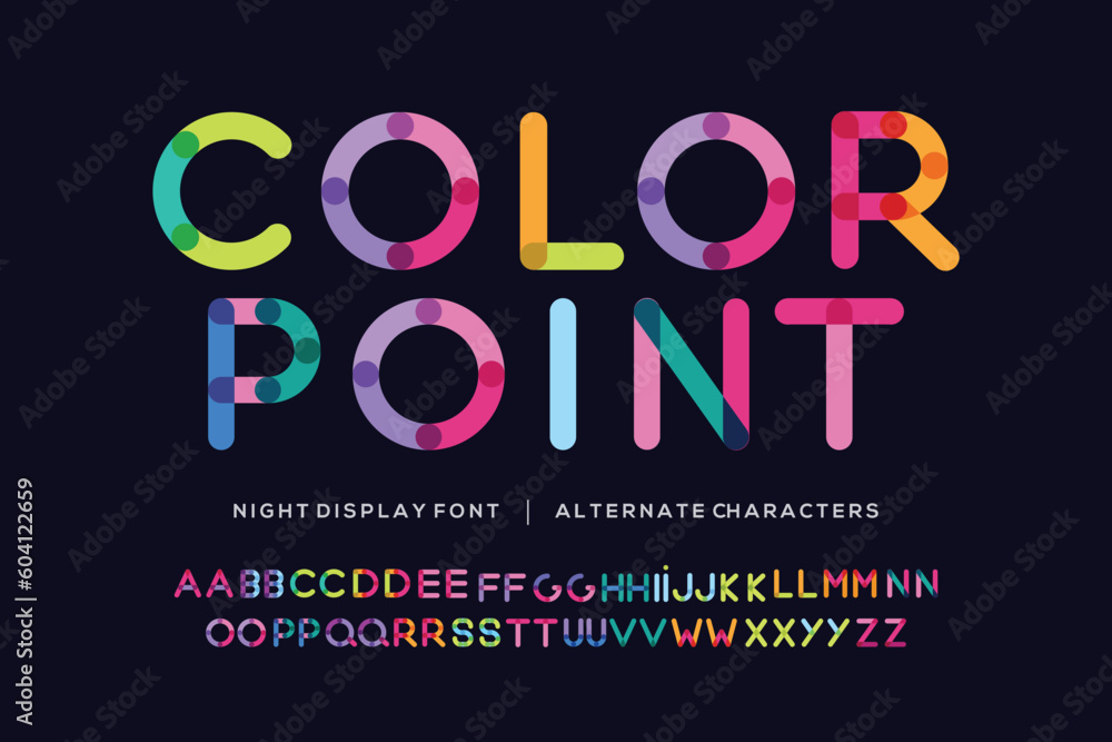 Colorful font. Colorful bright alphabet and font. Emotional bold ...