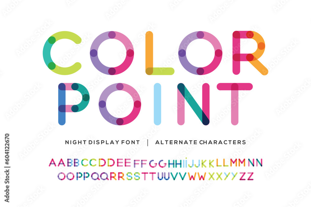 Colorful font. Colorful bright alphabet and font. Emotional bold ...