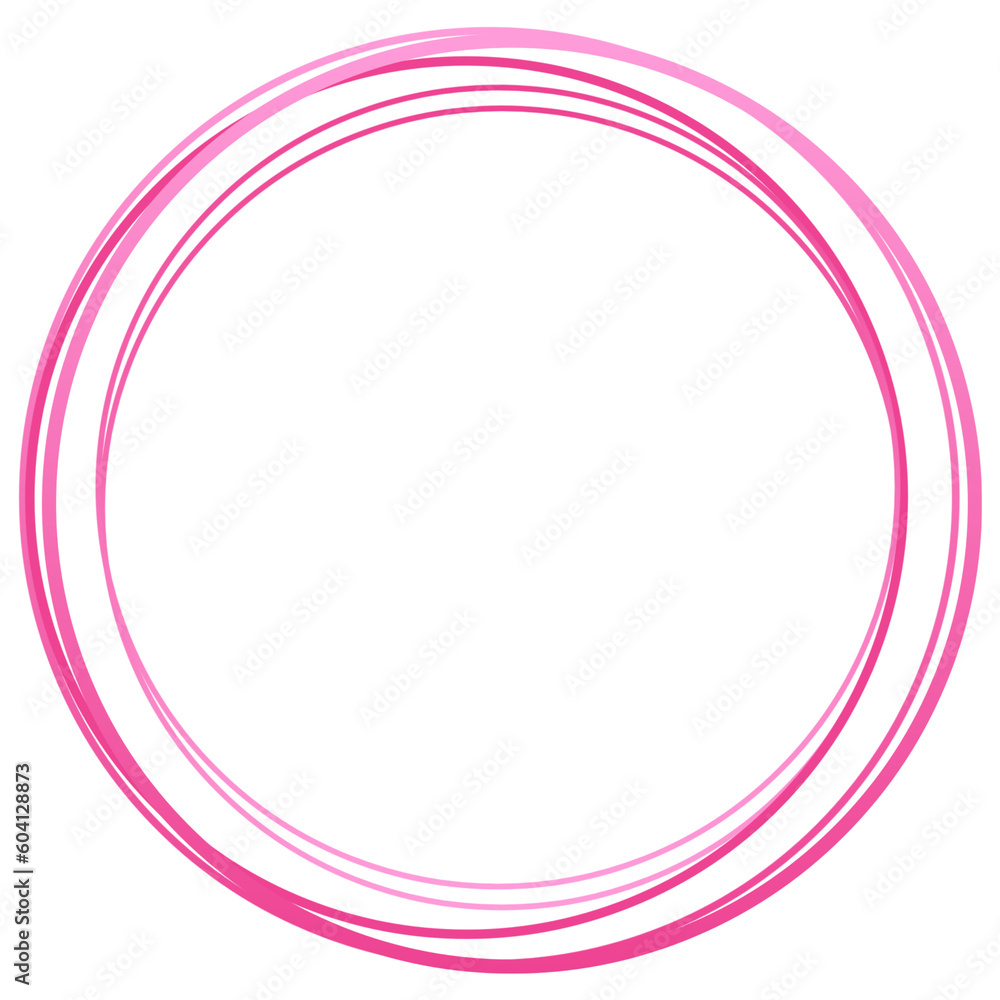 Pink circle frame with transparent background. Round circular hand ...