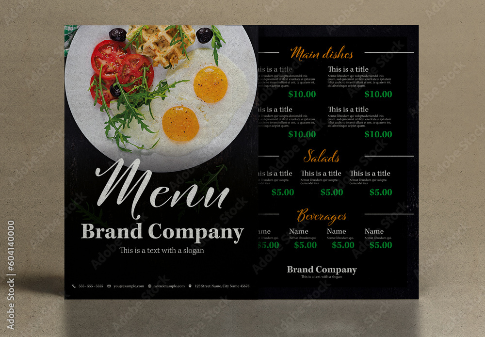 Restaurant Menu Layout Stock Template | Adobe Stock