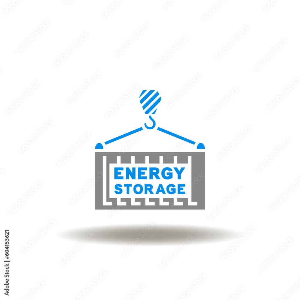 Vector illustration of container and energy storage. Symbol of energy ...