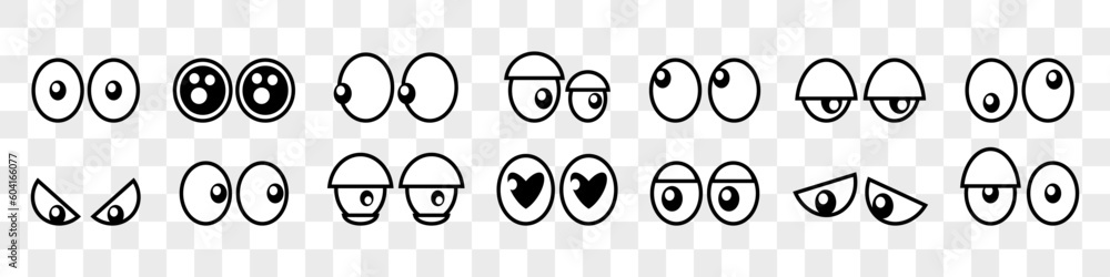 Cartoon eyes icons. Vector illustration isolated on white background ...