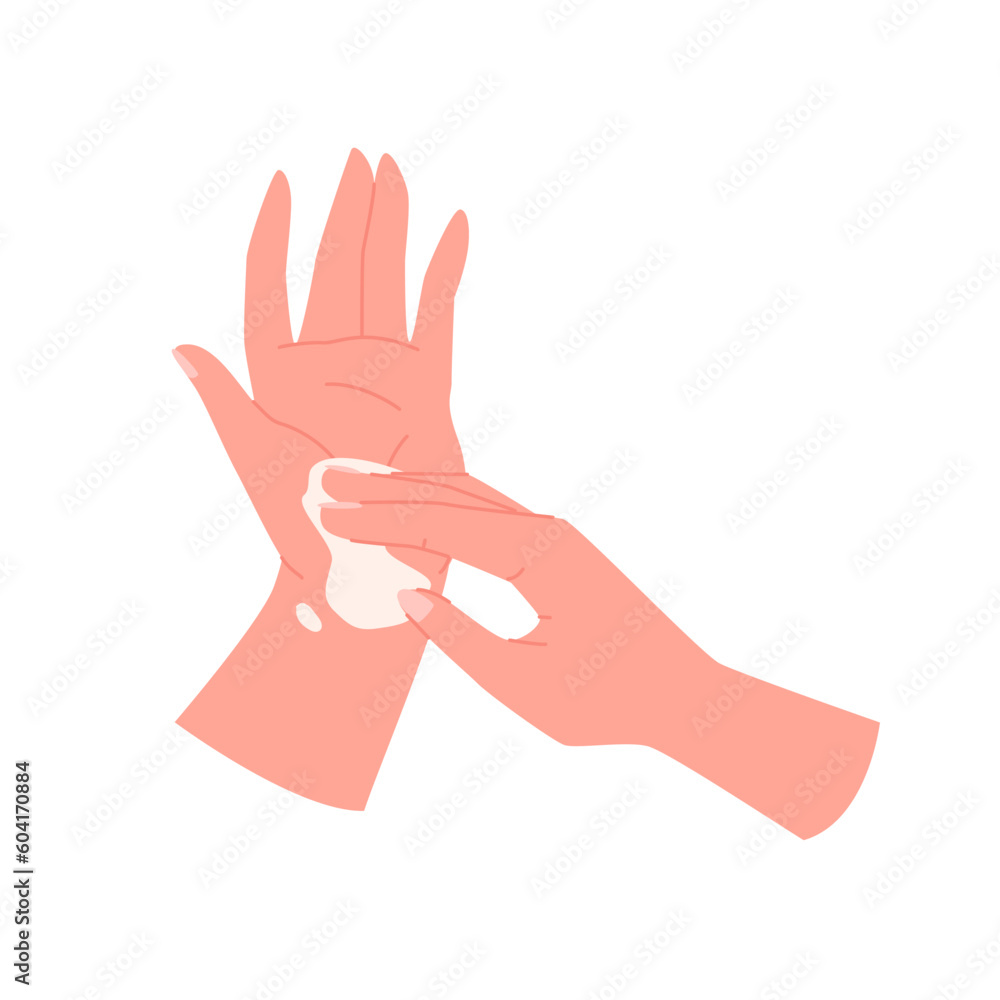 Human hands apply cream on dry skin infographic vector illustration ...