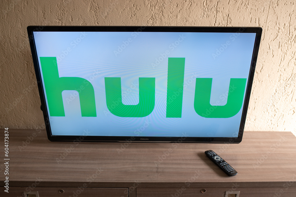 Brazil, Rio de Janeiro - May 19, 2023: Flat-screen TV set displaying ...