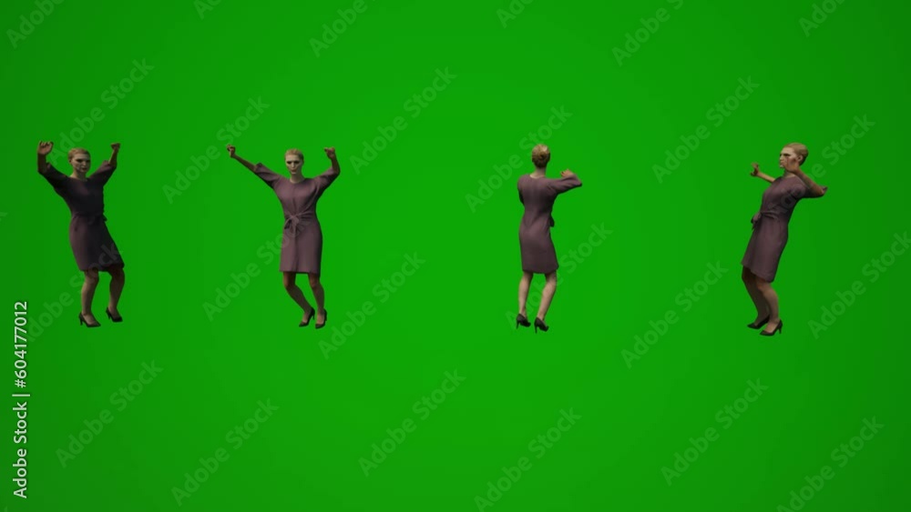 3d blonde american female lawyer on green screen celebrating and ...