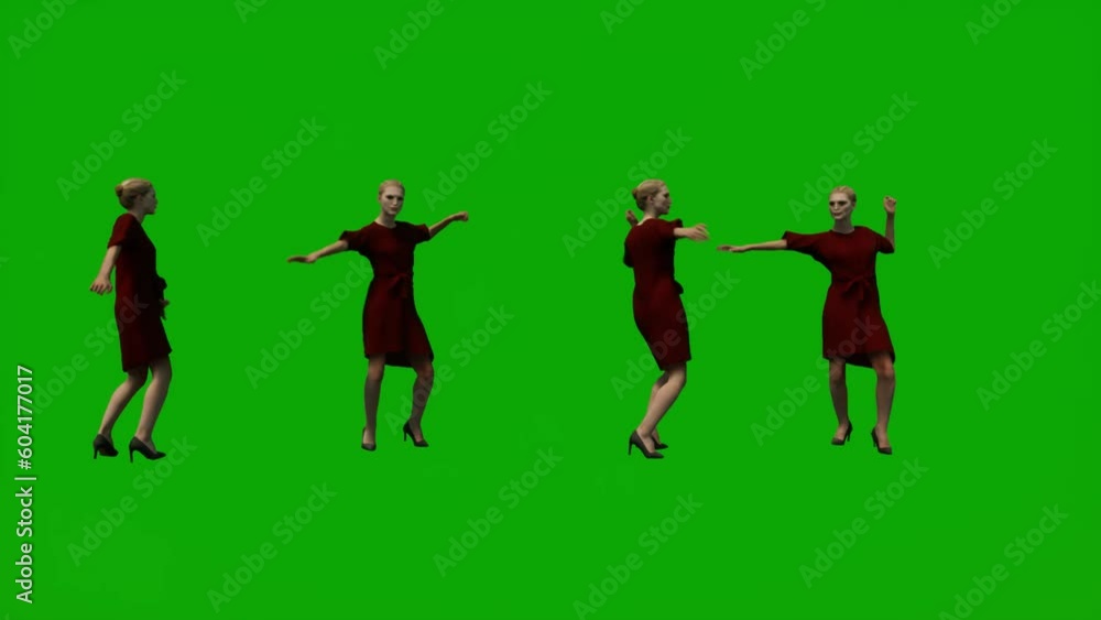 3d blonde american female lawyer on green screen celebrating and ...