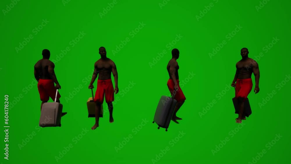 Vídeo do Stock: 3d black lifeboat on green screen walking and shopping ...