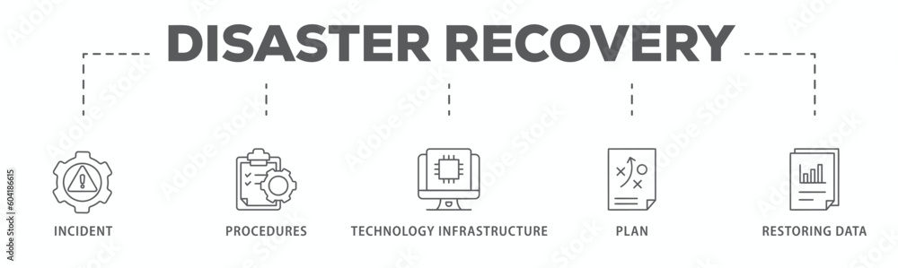 Disaster recovery banner web icon vector illustration concept for ...