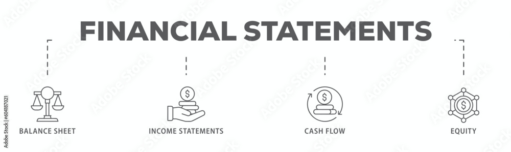 Financial statements banner web icon vector illustration concept with ...