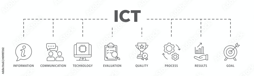ICT banner web icon vector illustration concept for information and ...