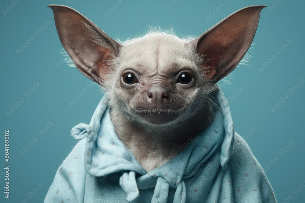 Anthropomorphic bat dressed in human clothing. humanized animal concept ...