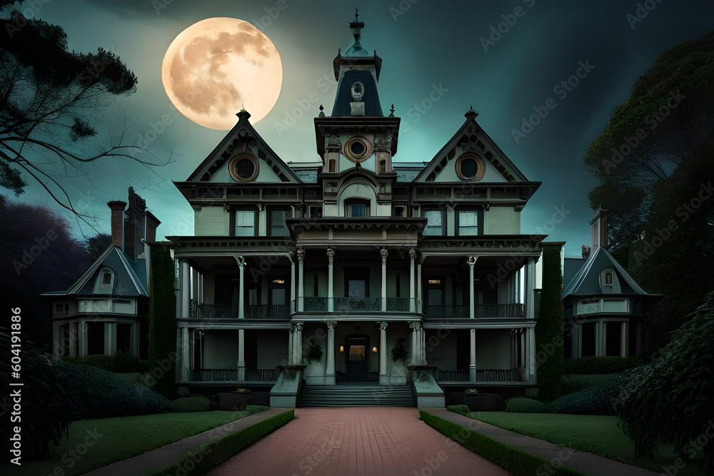 a haunted Victorian mansion with a dark secret. The mansion has ...