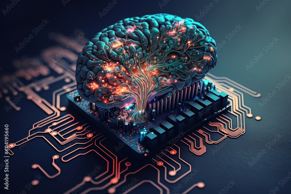 artificial intelligence, AI, brain, Generative AI, cybernetic brain ...