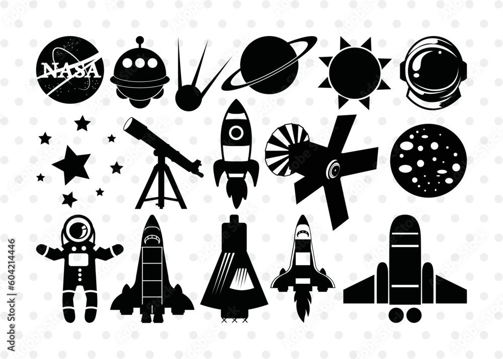 NASA SVG Cut Files, Nasa Silhouette, Space Svg, Astronaut Svg, Rocket ...